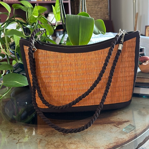 Bags | Baskets Of Cambodia Kim Ang Straw Island Beach Bag Purse Tote ...